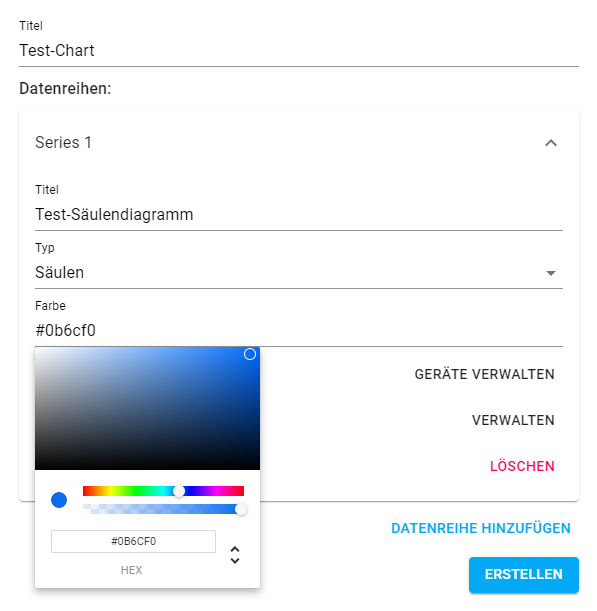 Creating a widget (chart)